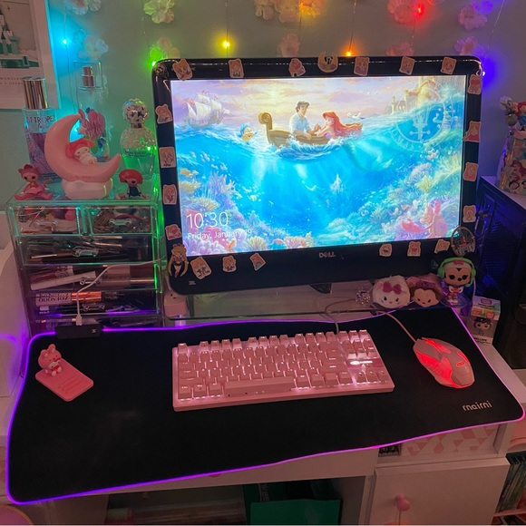 Other | Rgb Led Mousepad Desktop Gaming Setup Desk Lights Euc | Poshmark